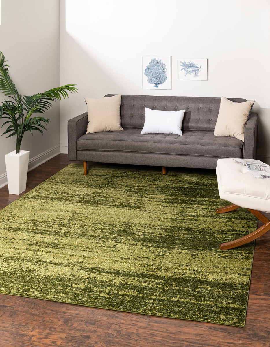 Green 7' 10 x 7' 10 Del Mar Square Area Rug 100% Polypropylene Easy Cl ...