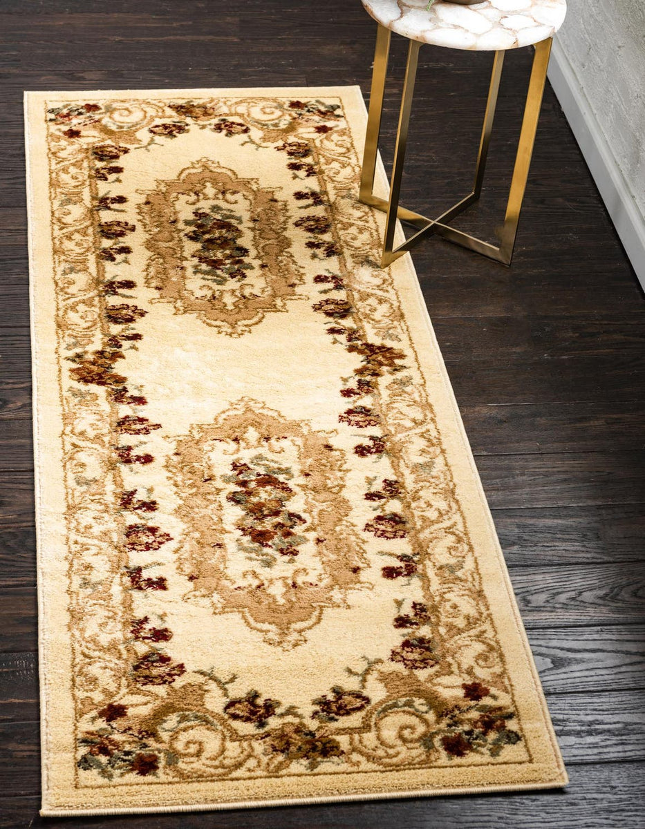 Cream 2' x 6' 1 Versailles Runner Area Rug Classic Traditional Motif I ...