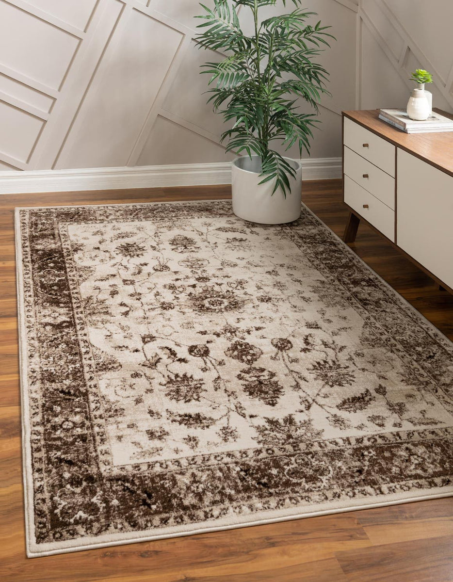 Cream 2' x 3' Rushmore Rectangle Area Rug 55% Polypropylene & 45% Poly ...