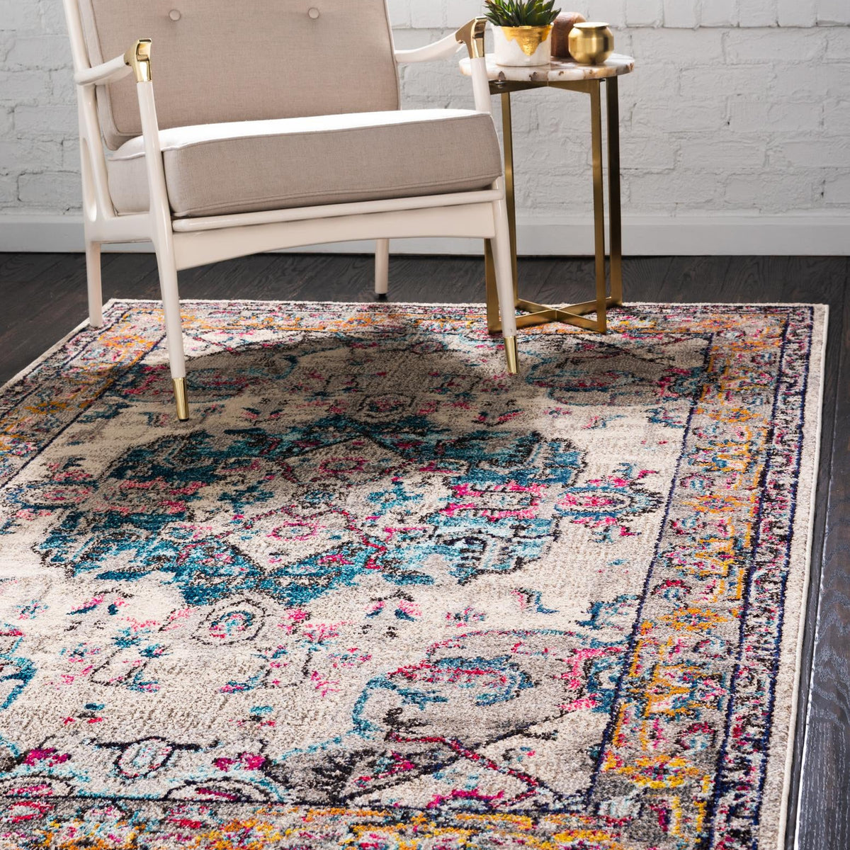 Beige 3' 3 x 5' 3 Medici Rectangle Area Rug 100% Polypropylene Traditi ...