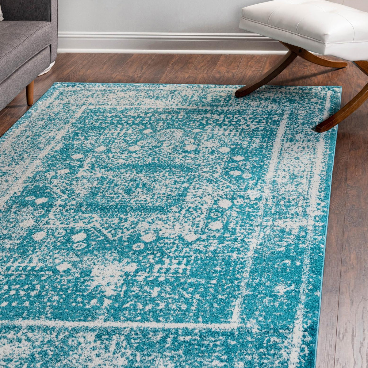 Blue 2' x 3' 1 Rosso Rectangle Area Rug Vintage Distressed Faded Tradi ...