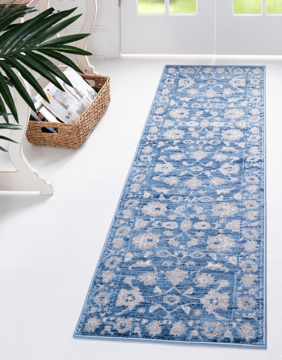 Blue 2' x 8' Boston Runner Area Rug 55% Polypropylene & 45% Polyester ...