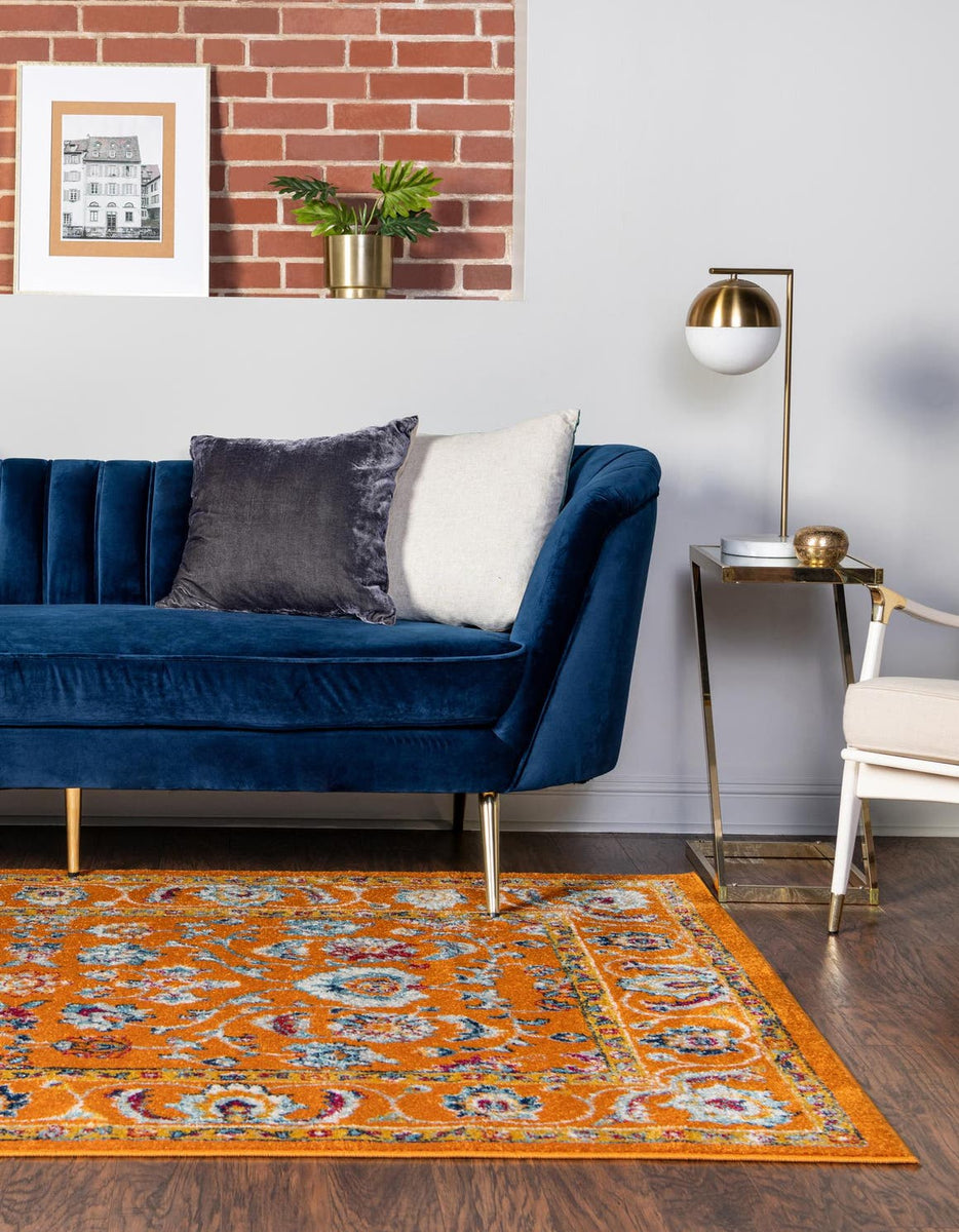 Orange 10' x 14' Aurelia Rectangle Area Rug 100% Polypropylene & Jute ...