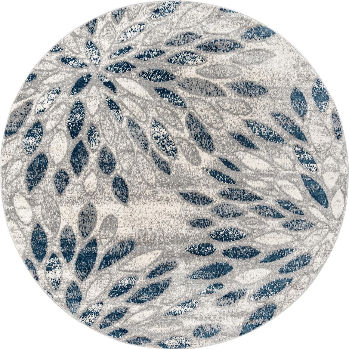 Gray 8' x 8' Sumter Round Area Rug Contemporary Durable Easy Clean Car ...