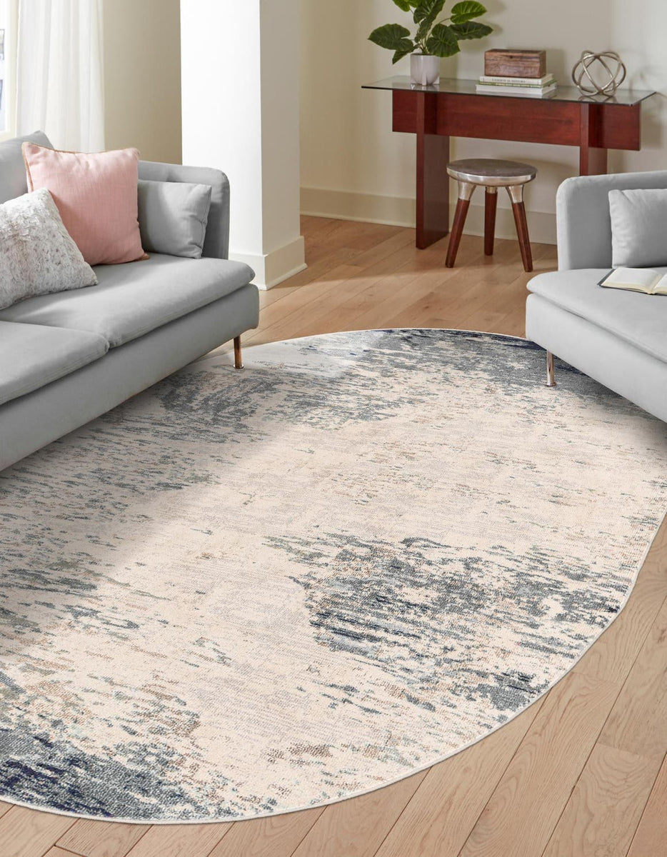 Blue 7' 10 x 10' Vivid Oval Area Rug – Rug Engine