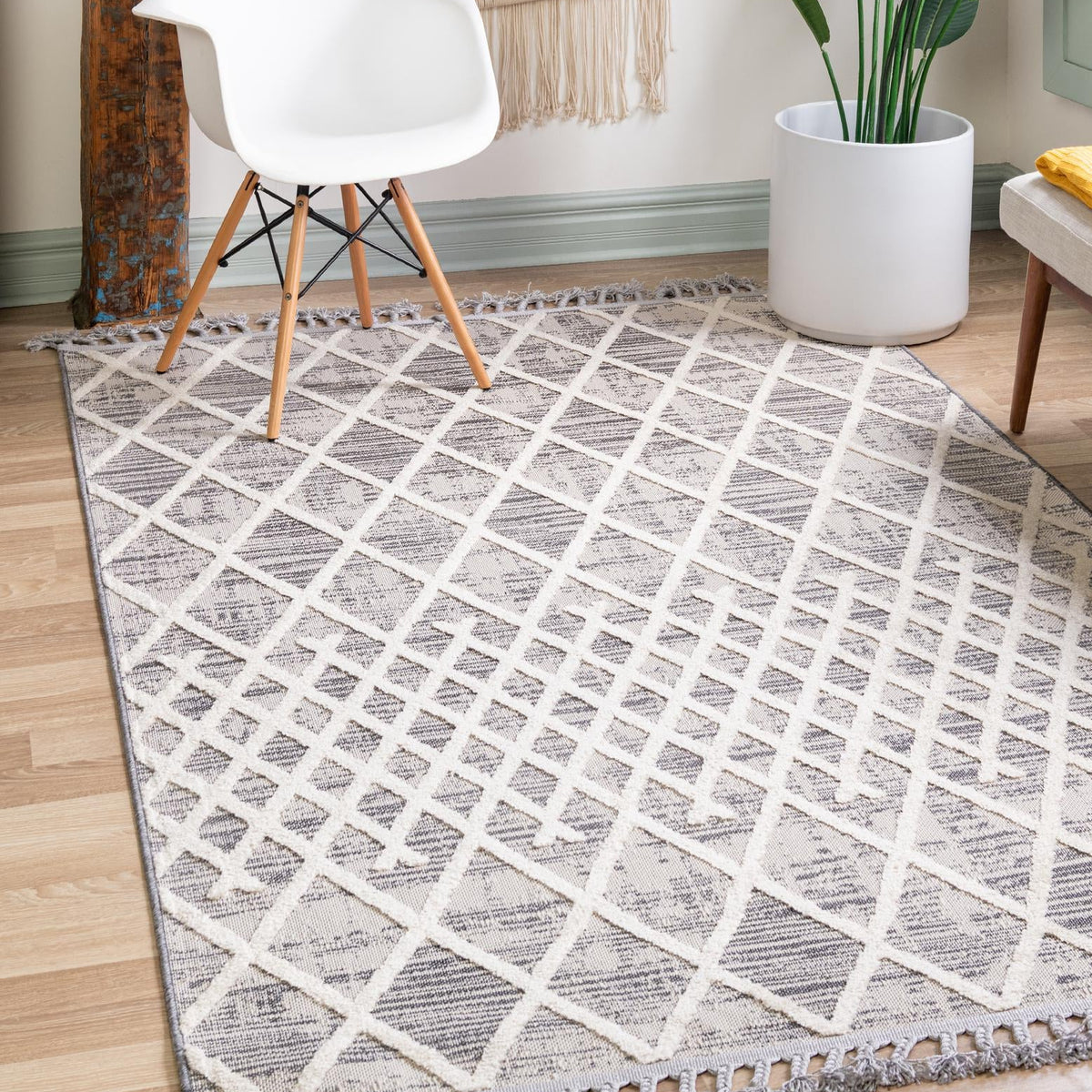 Gray 1' 4 x 1' 4 Arlo Sample Area Rug 100% Polypropylene With Cotton B ...