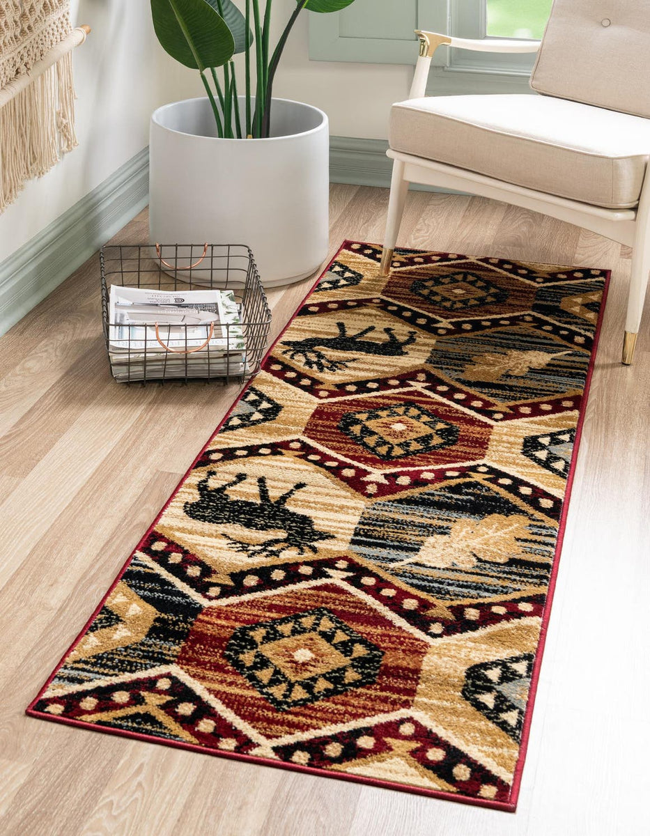 Multicolor 2' x 10' Pioneer Runner Area Rug Classic Southwestern Motif ...