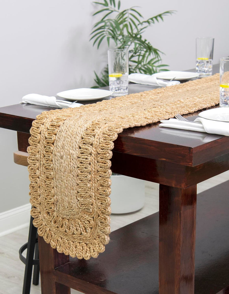 Natural 1' 2 x 6' 1 Braided Jute Table Runner Area Rug Decorative Dini ...