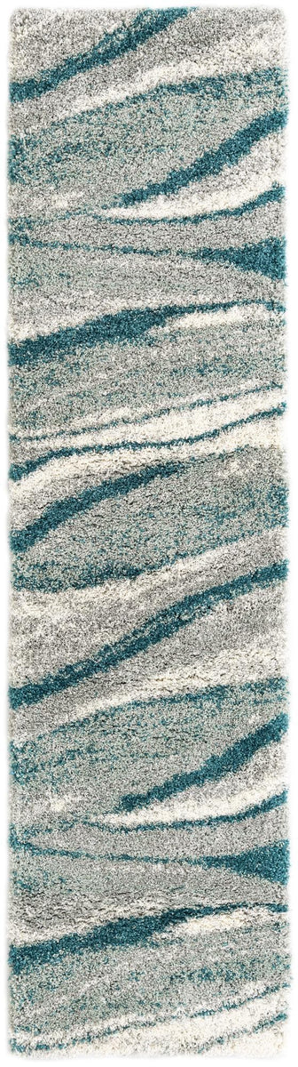 Teal 2' 7 x 10' Soft Touch Shag Runner Area Rug Thick Soft Touch Fluff ...