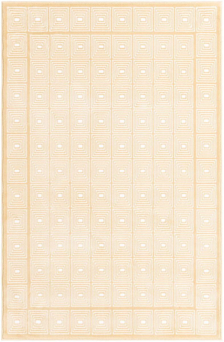 Yellow 4' 1 x 6' 1 Aakaar Rectangle Area Rug 85% Polypropylene & 15% C ...