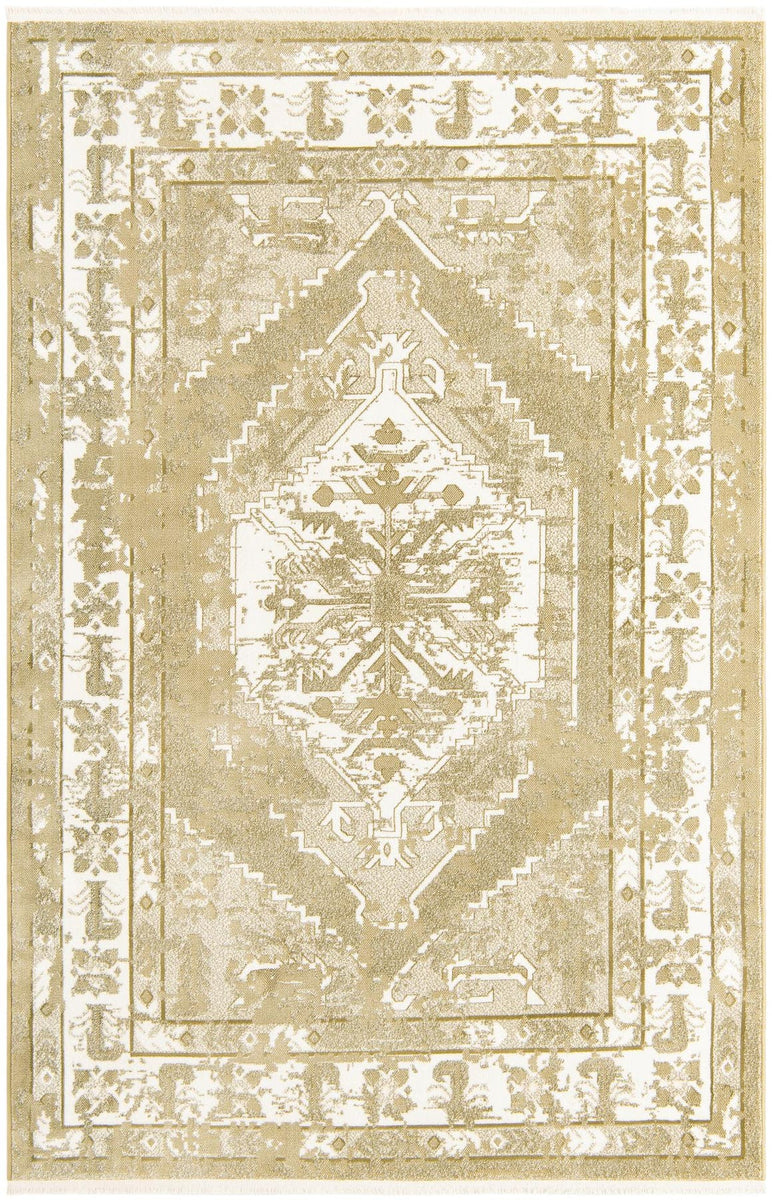 Olive Green 5' 3 x 8' Narenj Rectangle Area Rug 85% Polypropylene & 15 ...